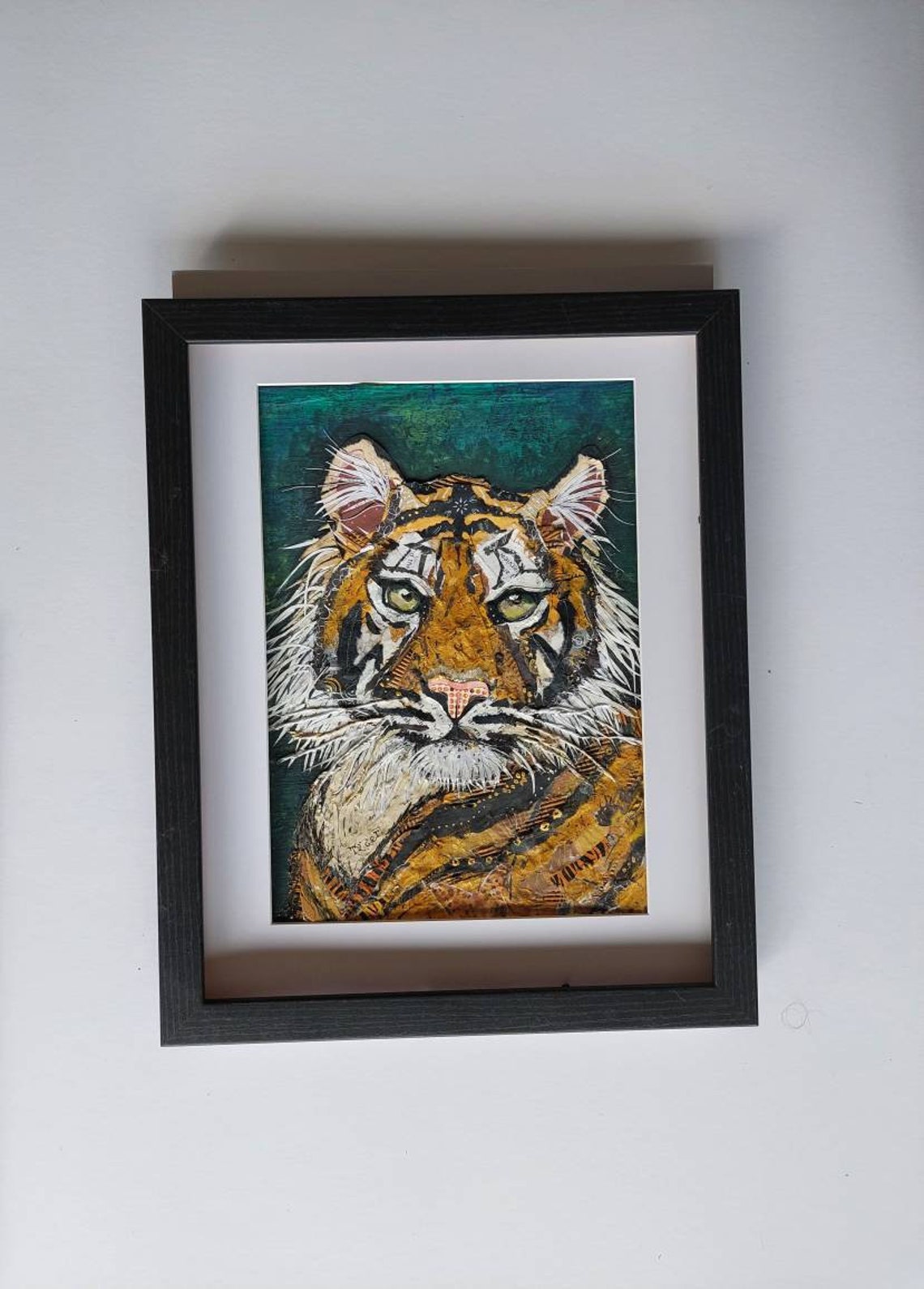 Tiger Mixed Media Collage * Original Artwork or Prints * for Him * for ...