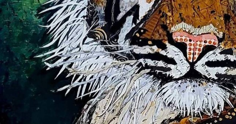 Tiger Mixed Media Collage * Original Artwork or Prints * for Him * for ...