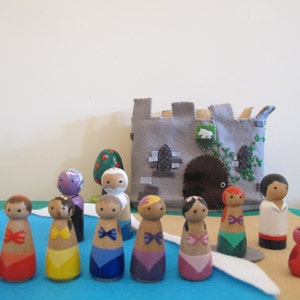 The Little Mermaid Peg Doll Set - Etsy