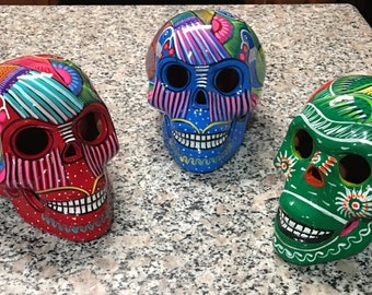 Mexican skull art | Etsy