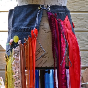 Rainbow Ribbon Denim Wrap Festival, Event Belt - Etsy