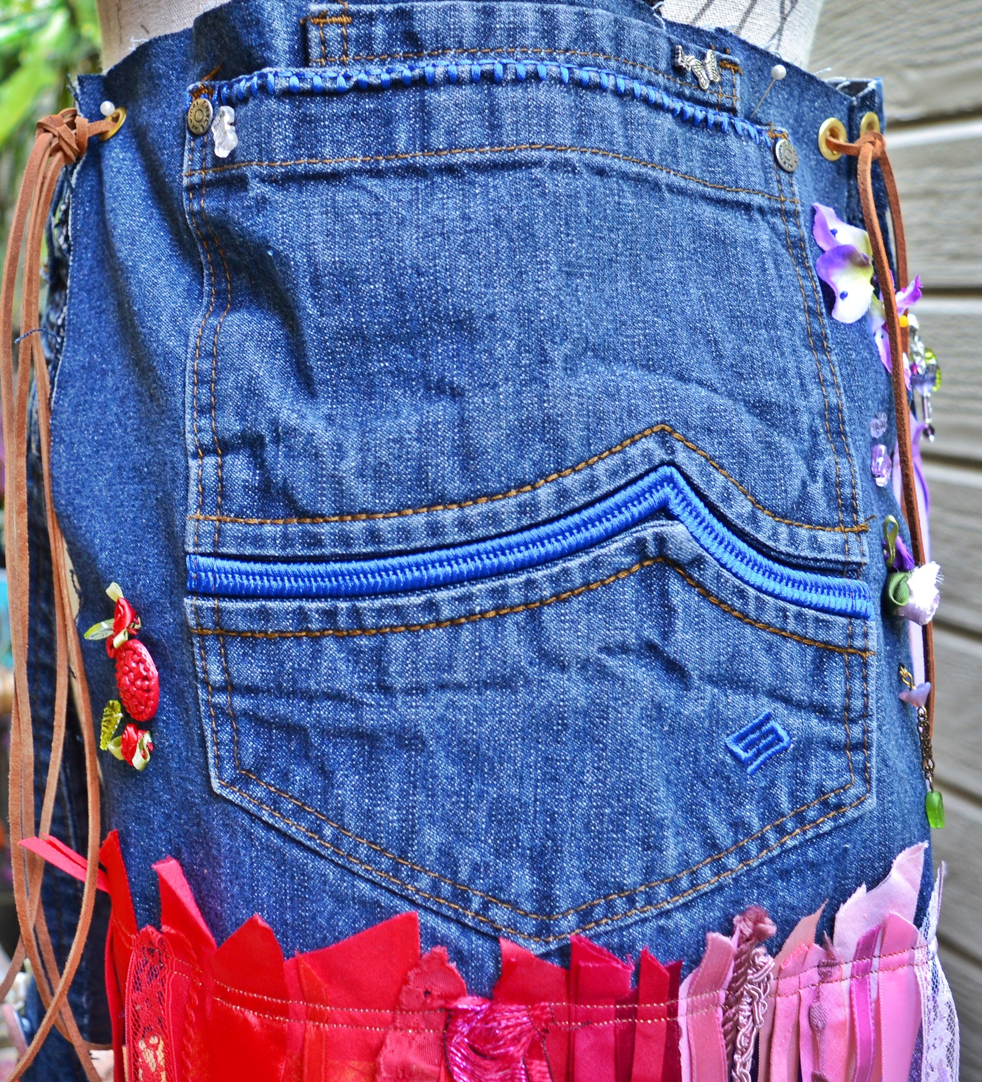 Fun Rainbow Ribbon Denim Wrap Festival, Event Belt - Etsy
