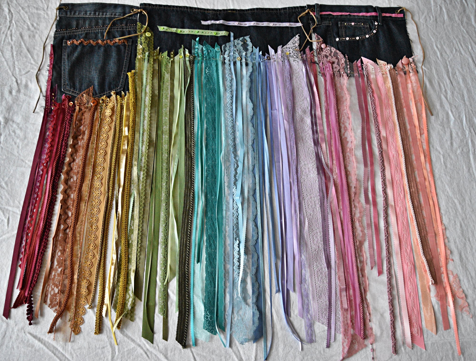 Lace and Ribbon Rainbow Wrap Belt, Event, Festival, Costume - Etsy