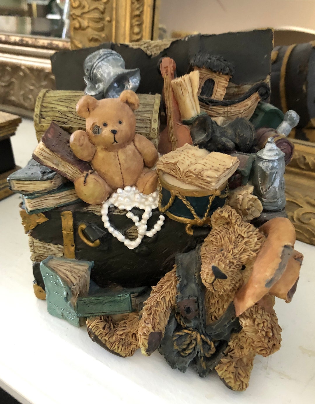 Adorable Hand Painted Teddy Bear Coin Bank by Cherison - Etsy