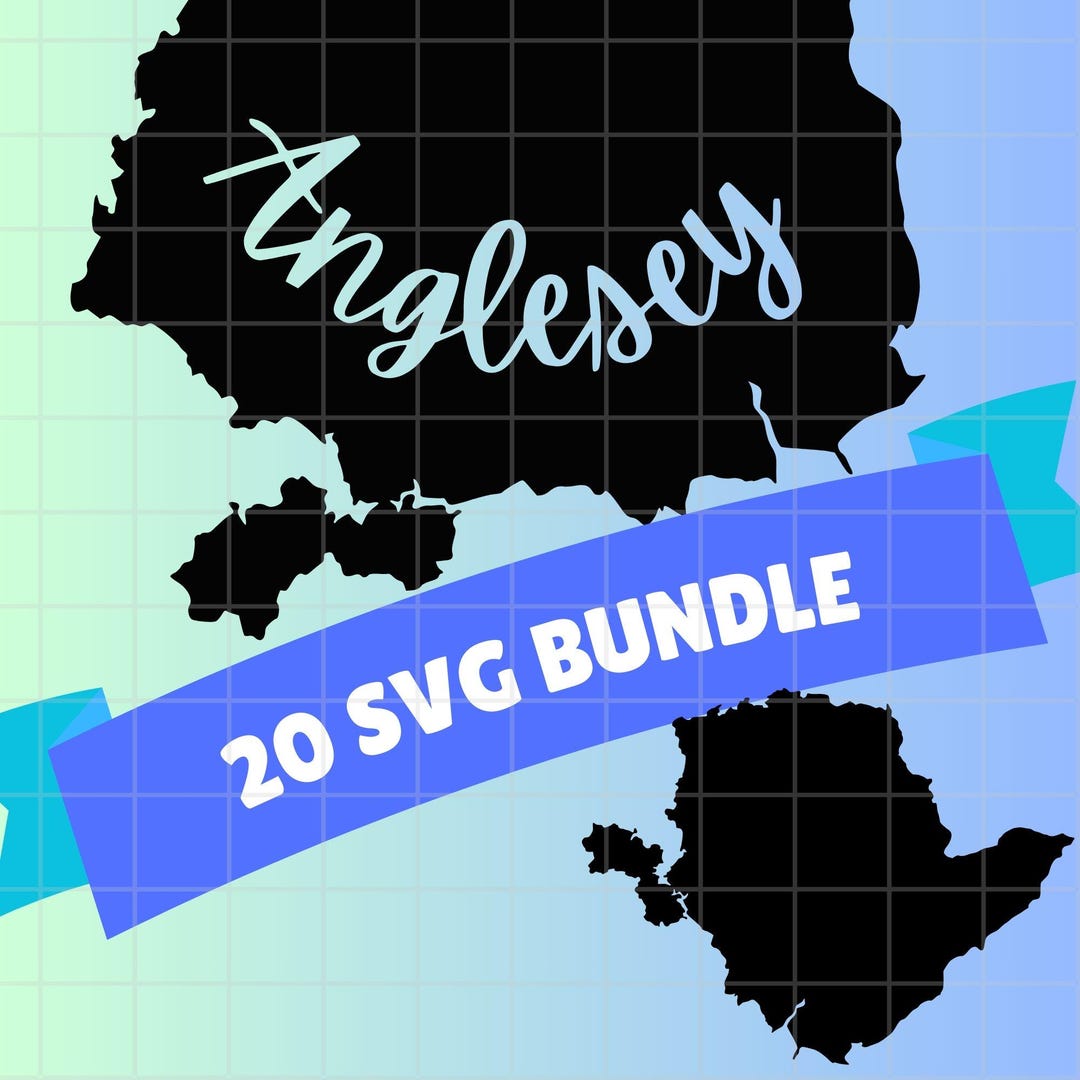 Anglesey Ynys Mon Map Outline SVG Vector File - Cutting File Bundle for ...