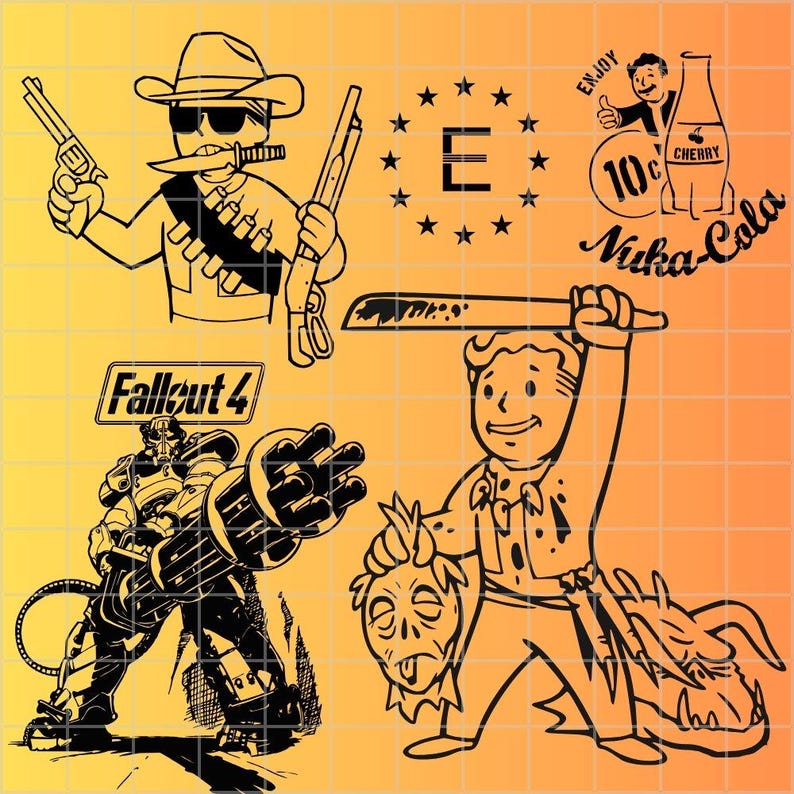 Fallout Themed Digital SVG Vector File Bundle for Cricut, Laser ...
