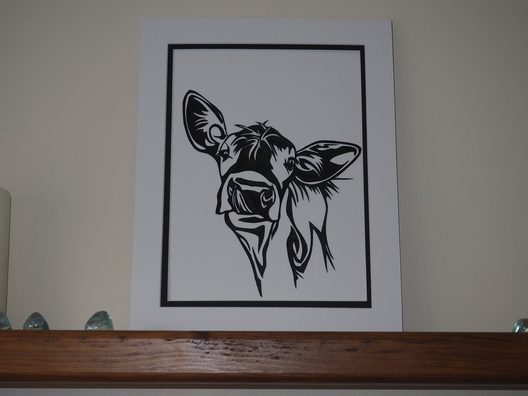 Handcrafted Paper Cut Cute Cow Picture - Etsy
