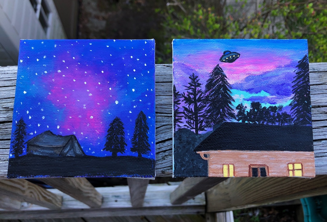 VSCO Inspired Mini Canvas Painting Set happy Camper - Etsy