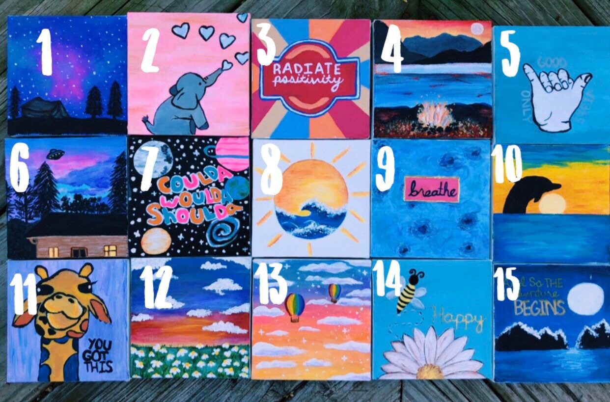 VSCO Inspired Mini Canvas Paintingseasel - Etsy