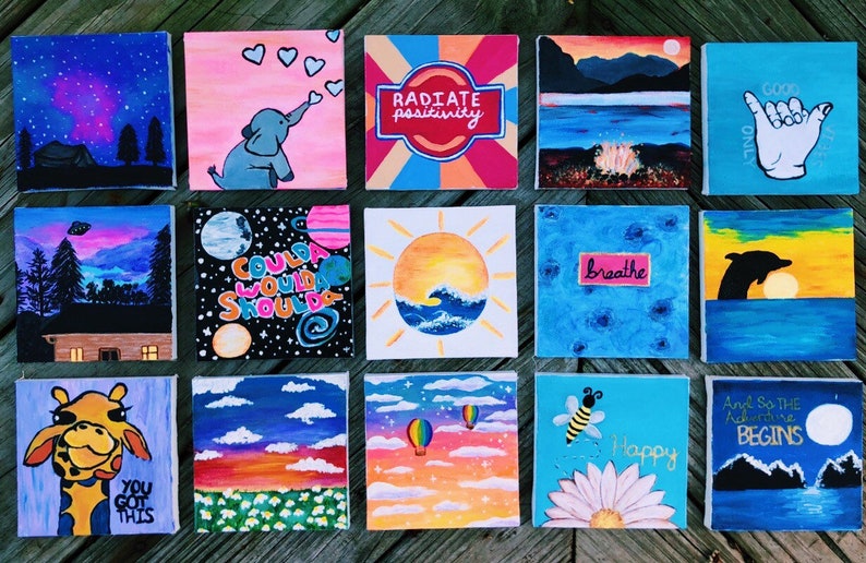 VSCO Inspired Mini Canvas Paintingseasel - Etsy