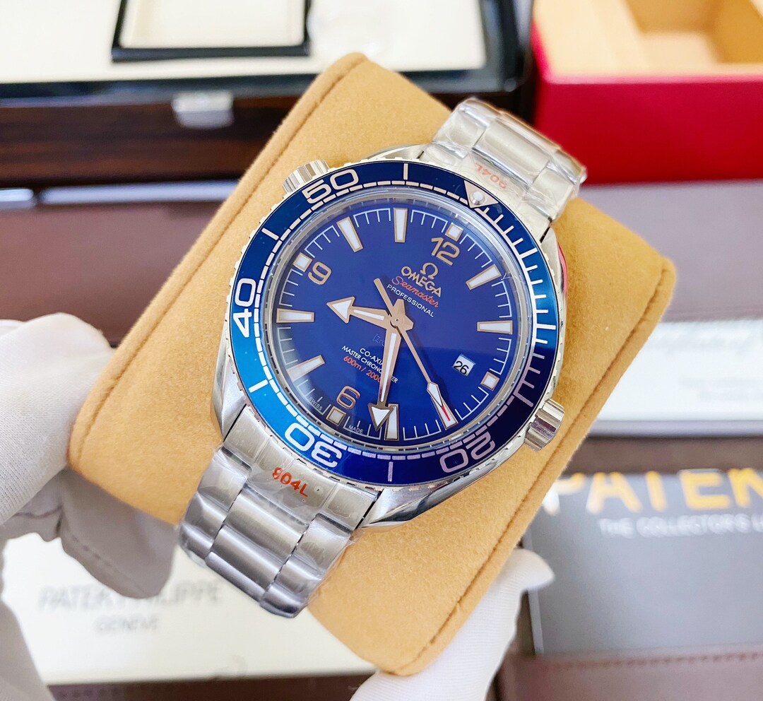Japanese Mechanical Omega Seamaster Blue Face Watch, 40mm - Etsy