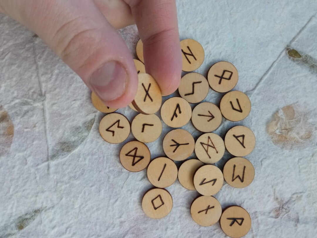 Handmade Wood-burned Rune Set of 25 Runes Tool for Witchcraft for ...