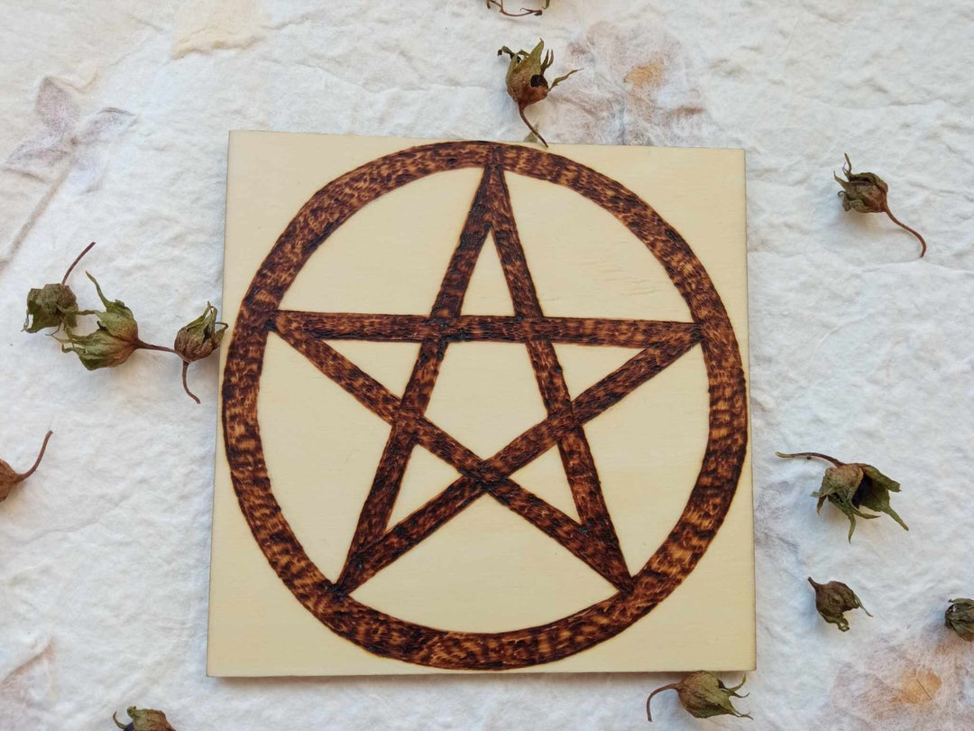 Small Handmade Wood-burned Pentacle Board - Tool for Witchcraft - for ...