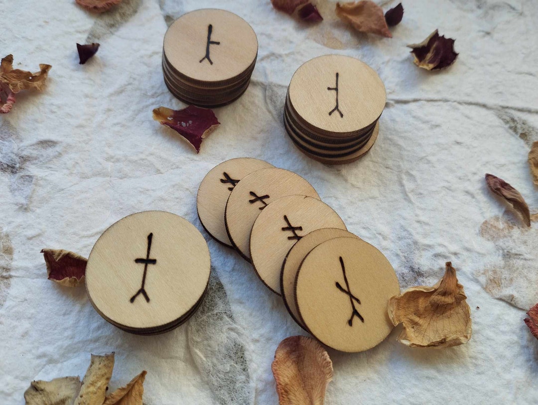 Handmade Celtic Ogham Tree Set of 20 Ogham Tiles, Wood-burned by Hand ...