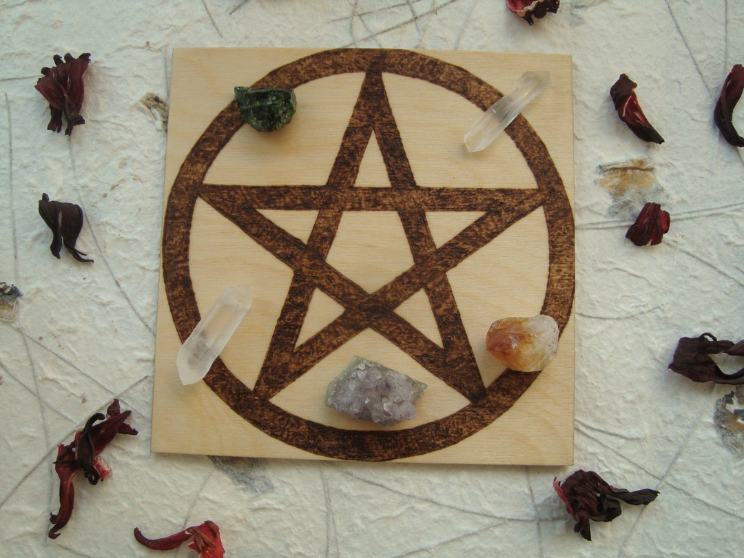 Large Handmade Wood-burned Pentacle Board - Tool for Witchcraft - for ...