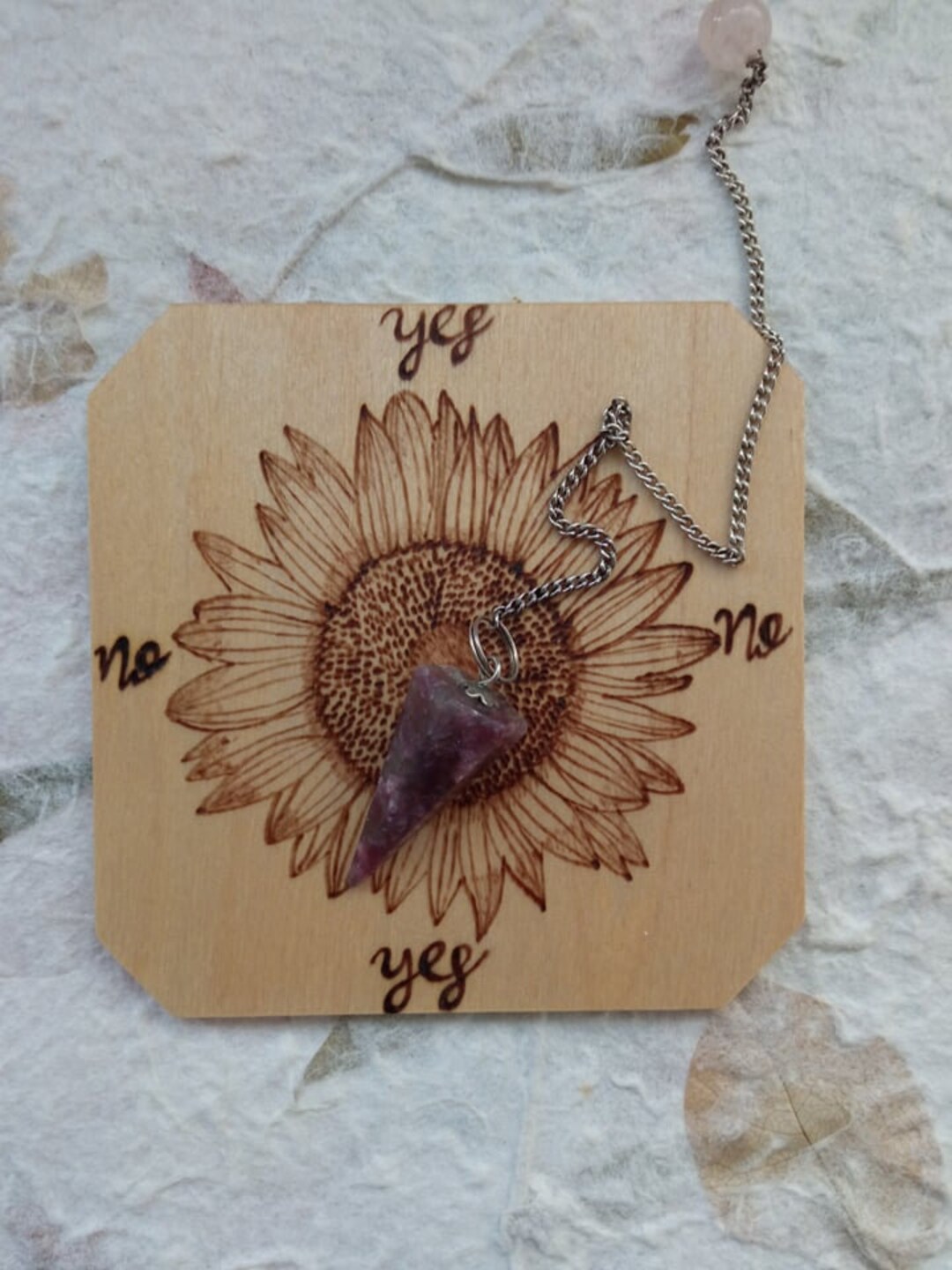 Handmade Pendulum Board With Sunflower Design, Yes and No - Tool for ...