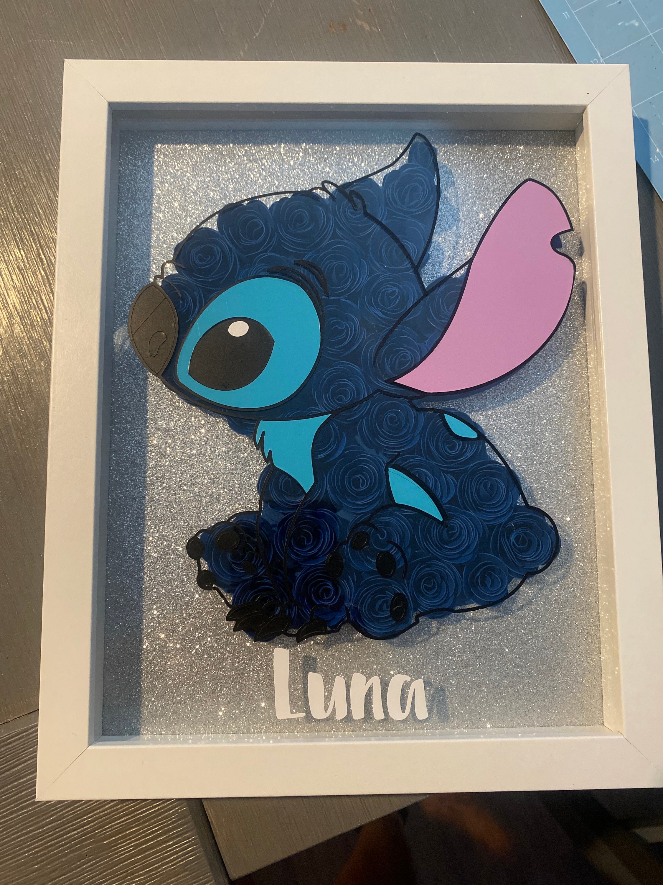 Stitch Rose Frame with Name at Bottom - Etsy