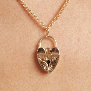 Vintage Heart Padlock Locket With Hidden Key - Etsy