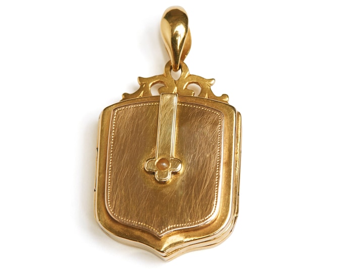 Antique Trifold Shield Locket - Etsy
