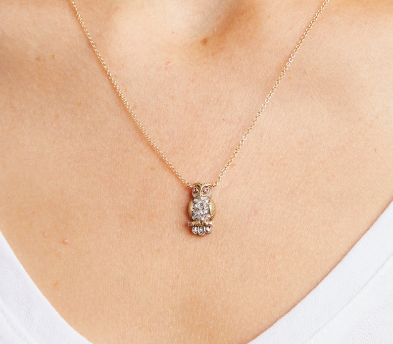Antique Rose Cut Diamond and Ruby Owl Necklace - Etsy