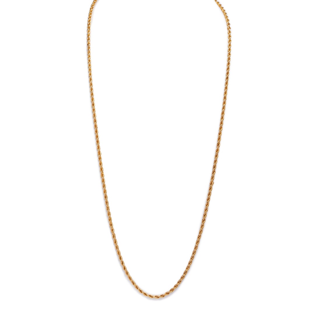 Vintage Solid 18KT Gold 28 Inch Rope Chain - Etsy