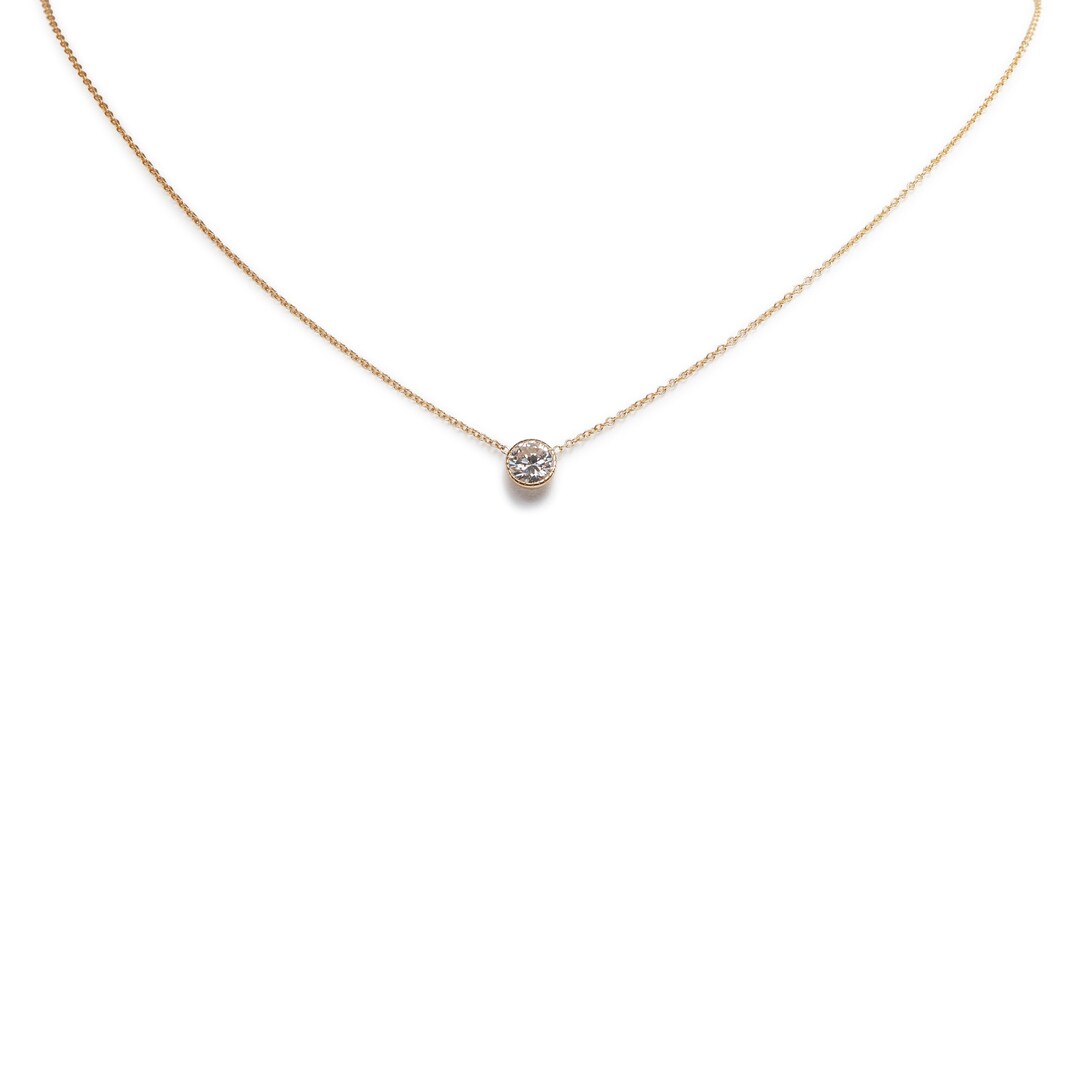 Antique Diamond Single Stone Necklace - Etsy