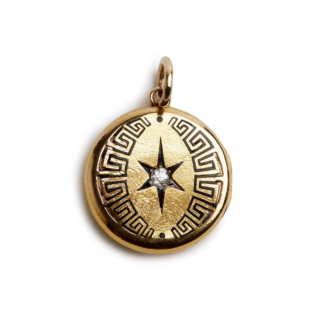 Victorian Enamel and Diamond Star Locket - Etsy