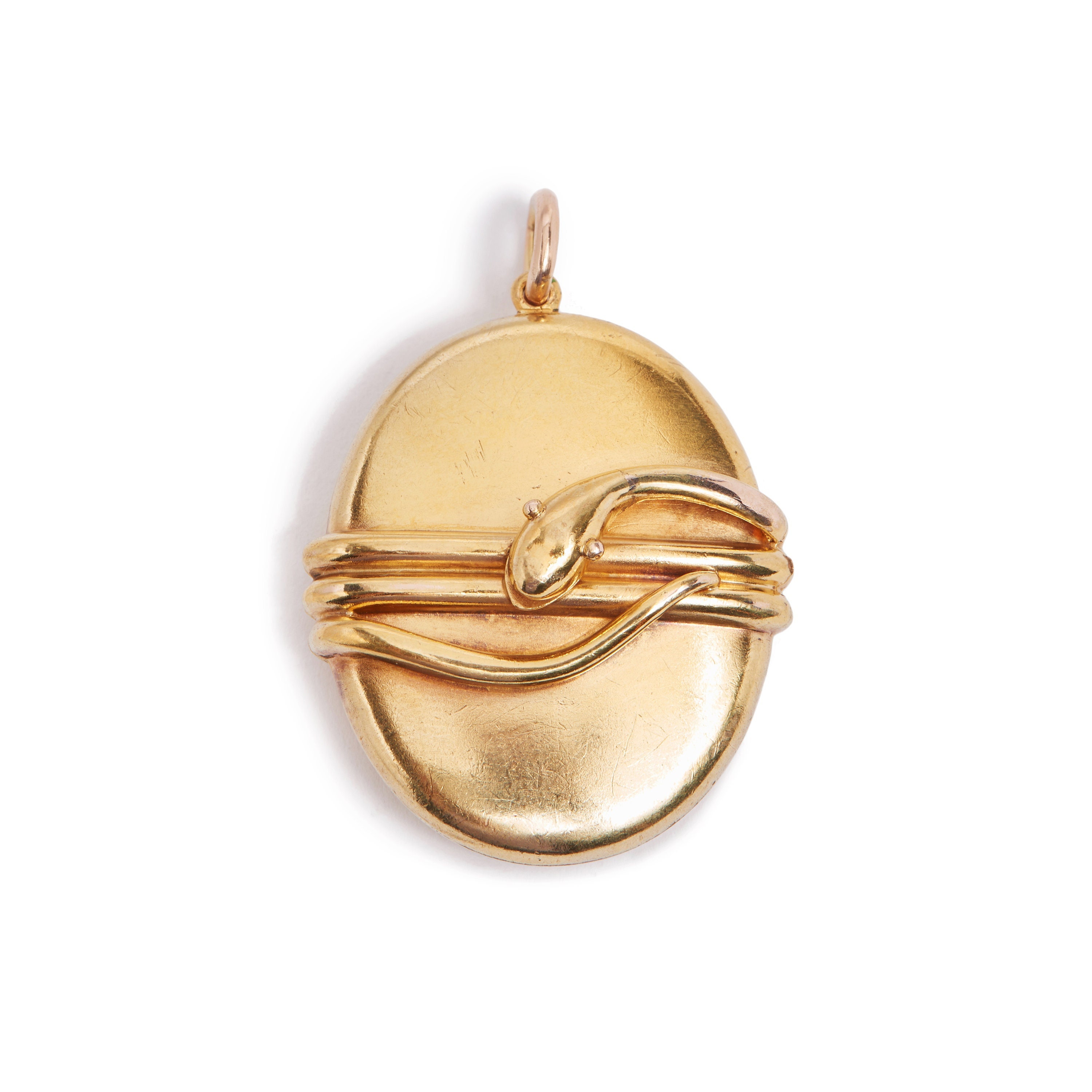 Antique 18KT Gold Oval Serpent Locket - Etsy