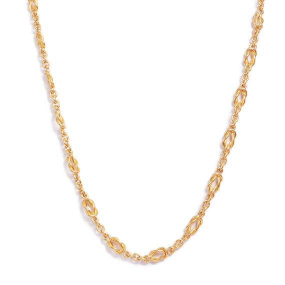 22 KT Custom Friendship Knot Link 22" Chain Necklace - Gem