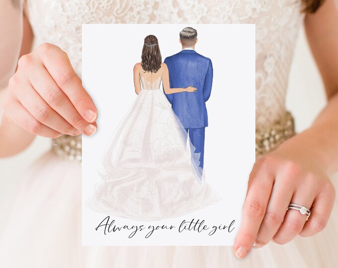 Father of the Bride Illustration, Wedding Parent Print, Customized ...