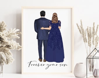 Mother of the Bride Illustration Wedding Parent Print | Etsy