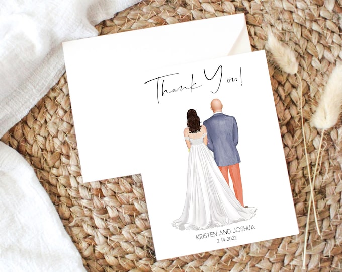 Wedding Thank You Card Personalized Thank You Card Thank You - Etsy