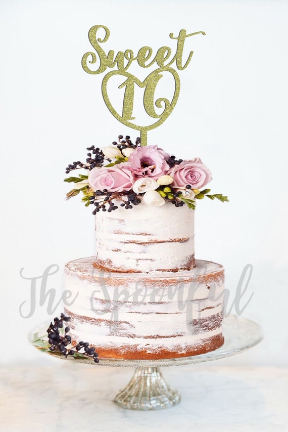 Sweet 16 Cake Topper Birthday Cake Topper 16 Birthday Cake | Etsy