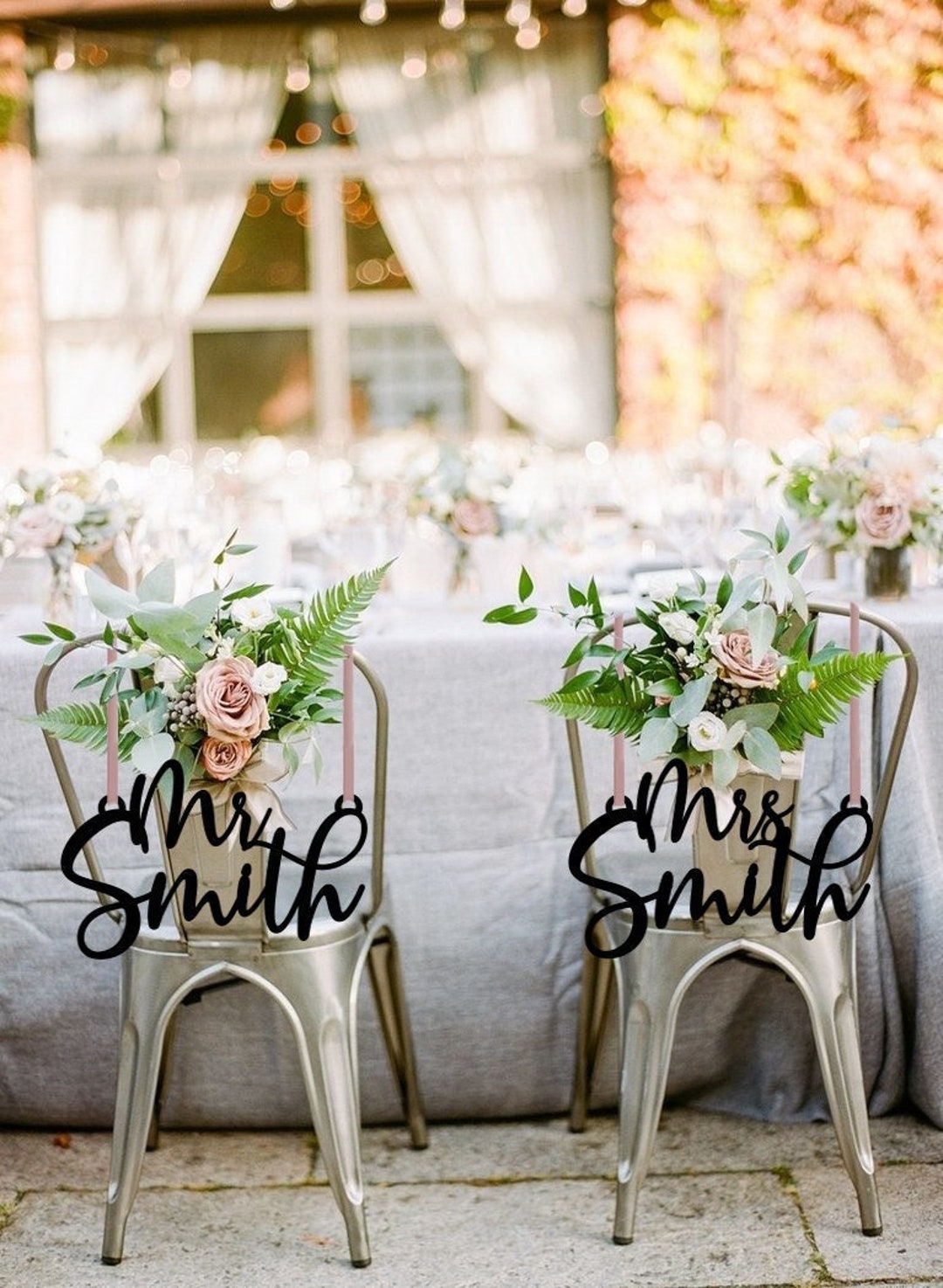 Custom Wedding Chair Signs, Laser Cut Chair Sign, Name Chair Signs ...