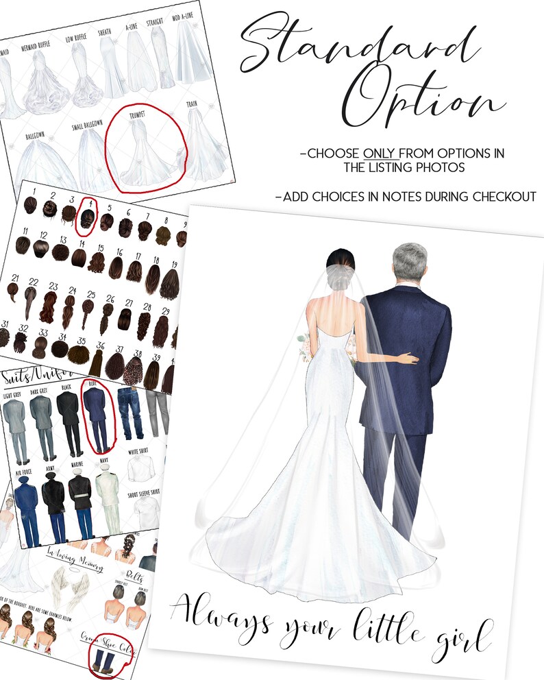 Father of the Bride Illustration Wedding Parent Print | Etsy