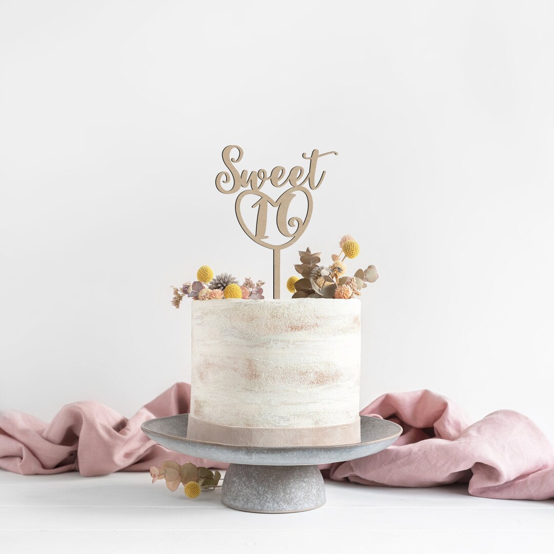 Sweet 16 Cake Topper, Birthday Cake Topper, 16 Birthday Cake Topper ...