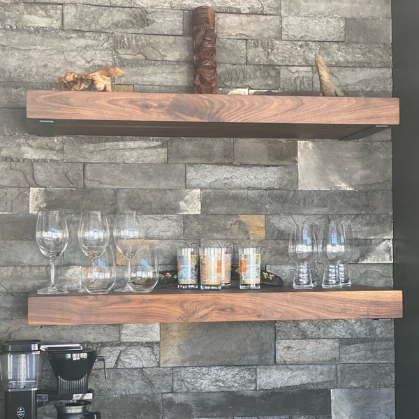 Walnut Floating Shelves - Etsy