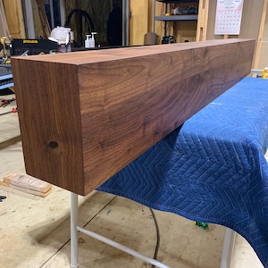 Handcrafted Walnut Fireplace Mantel - Custom Floating Wood Mantel Shelf ...