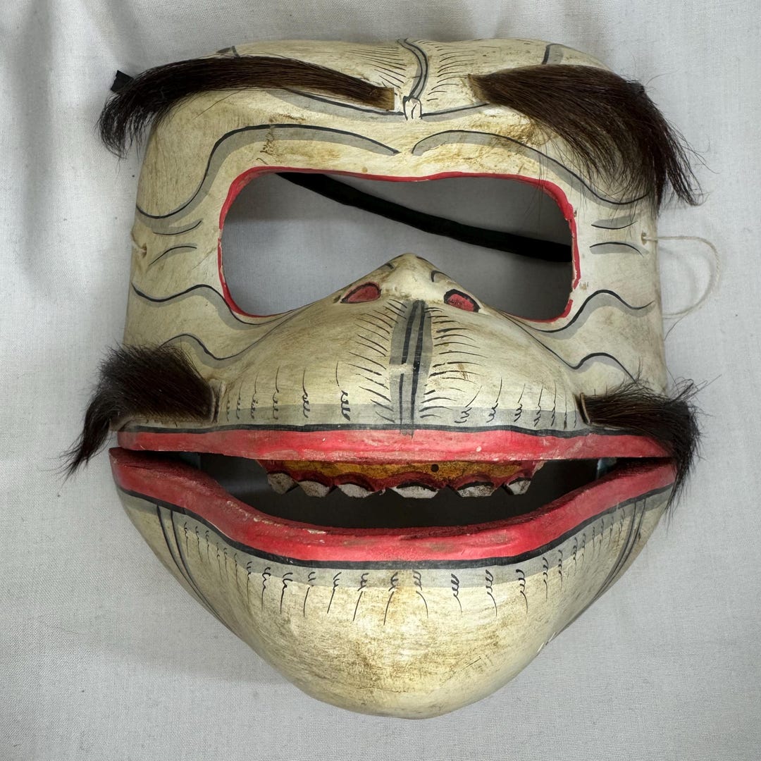 Vintage Balinese Mask Monkey Guardian Hinged Jaw Barong Topeng Wood ...