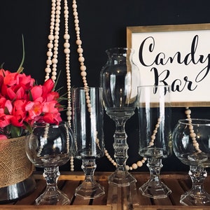Set of 5 Glass Candy Buffet Jars Candy Jars Candy Buffet Jars Candy ...