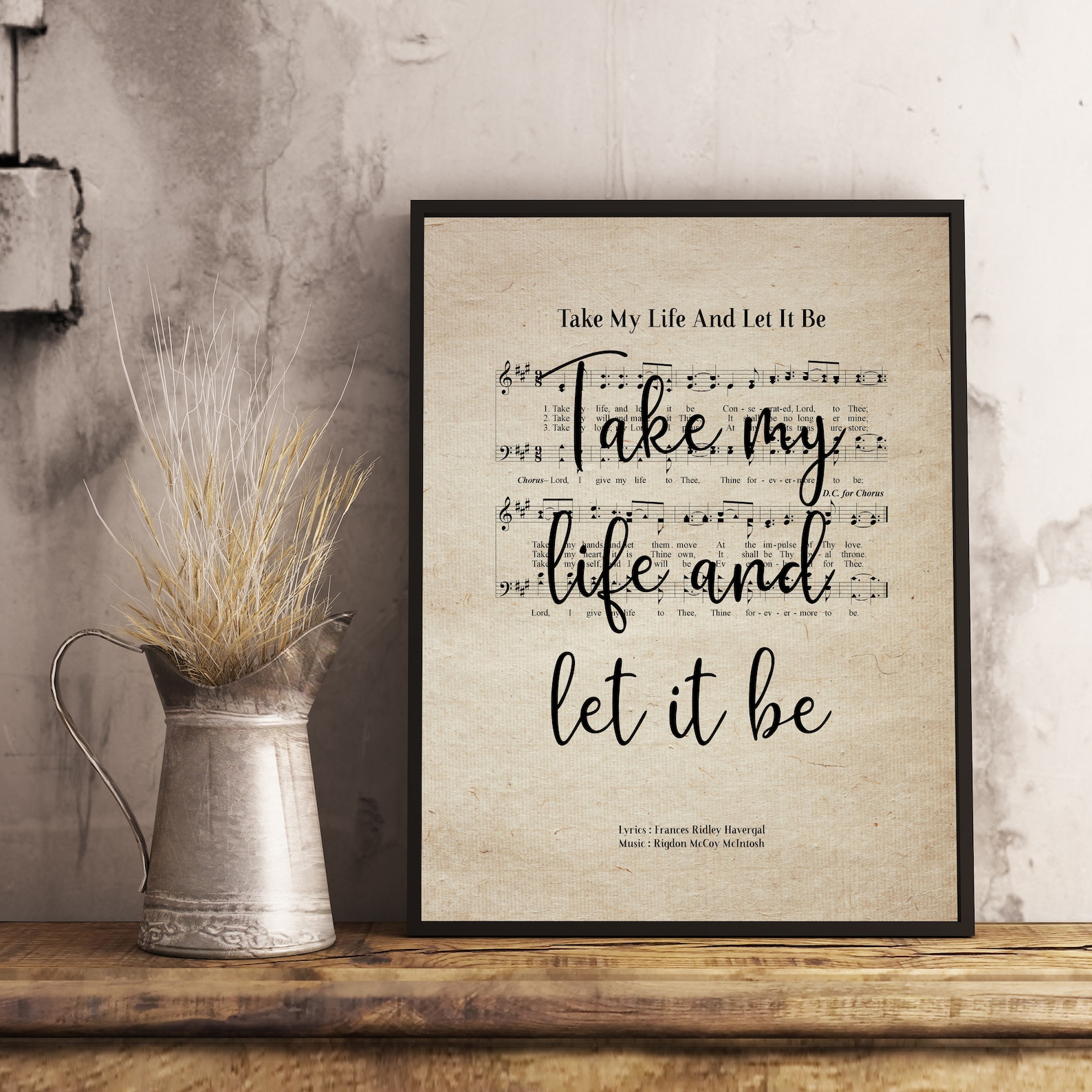 Take My Life and Let It Be Vintage Hymn Wall Art Print | Etsy