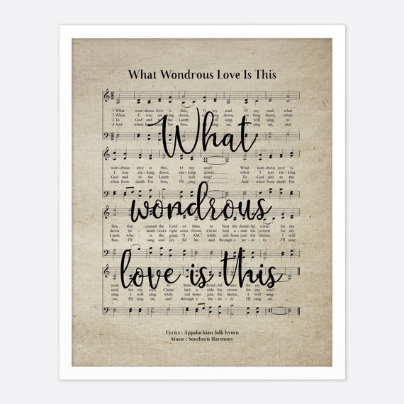 What Wondrous Love is This Vintage Hymn Wall Art Print - Etsy