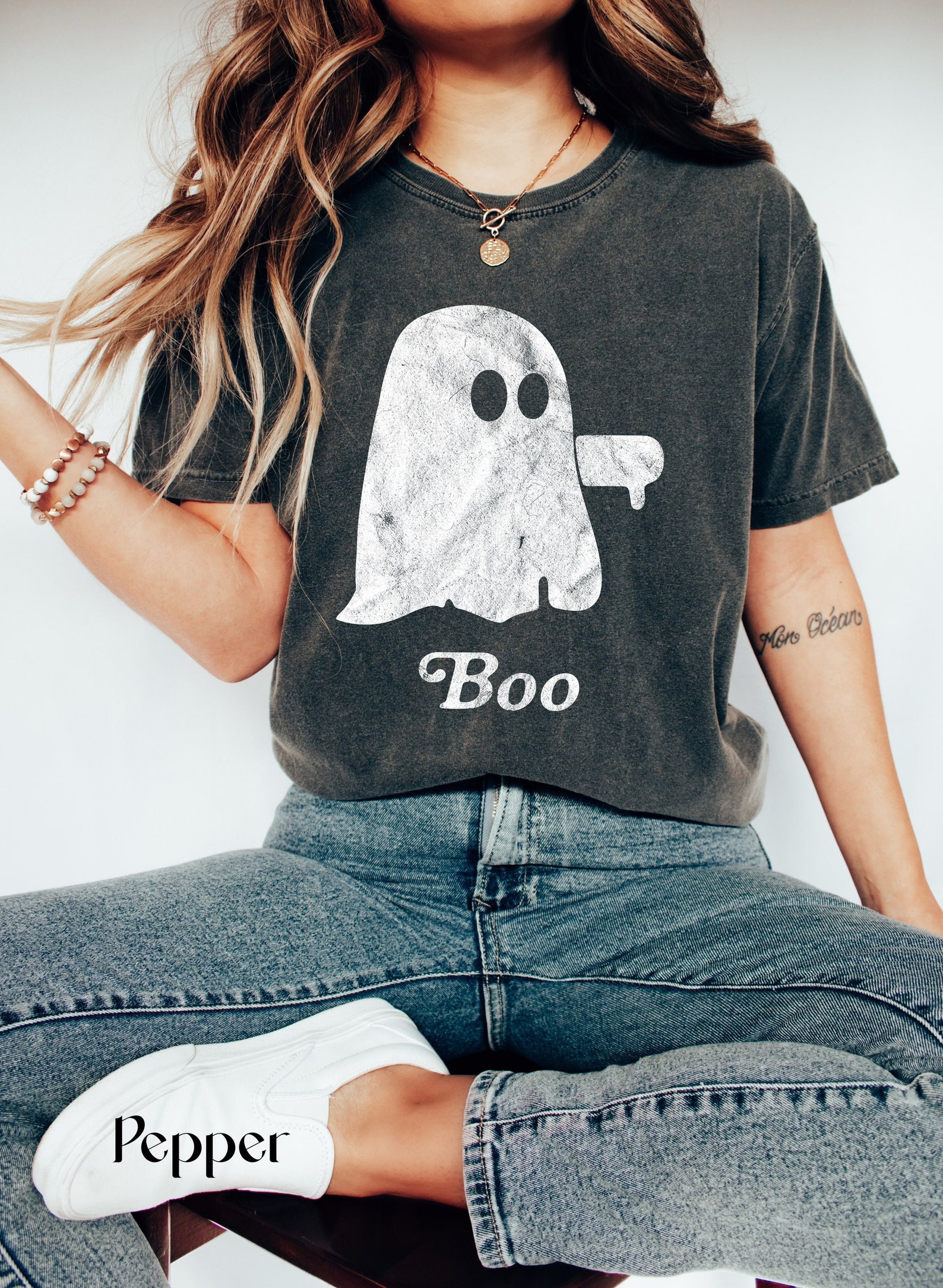 Ghost Boo Tee Spooky Tshirt Ghost Halloween Shirt Comfort - Etsy
