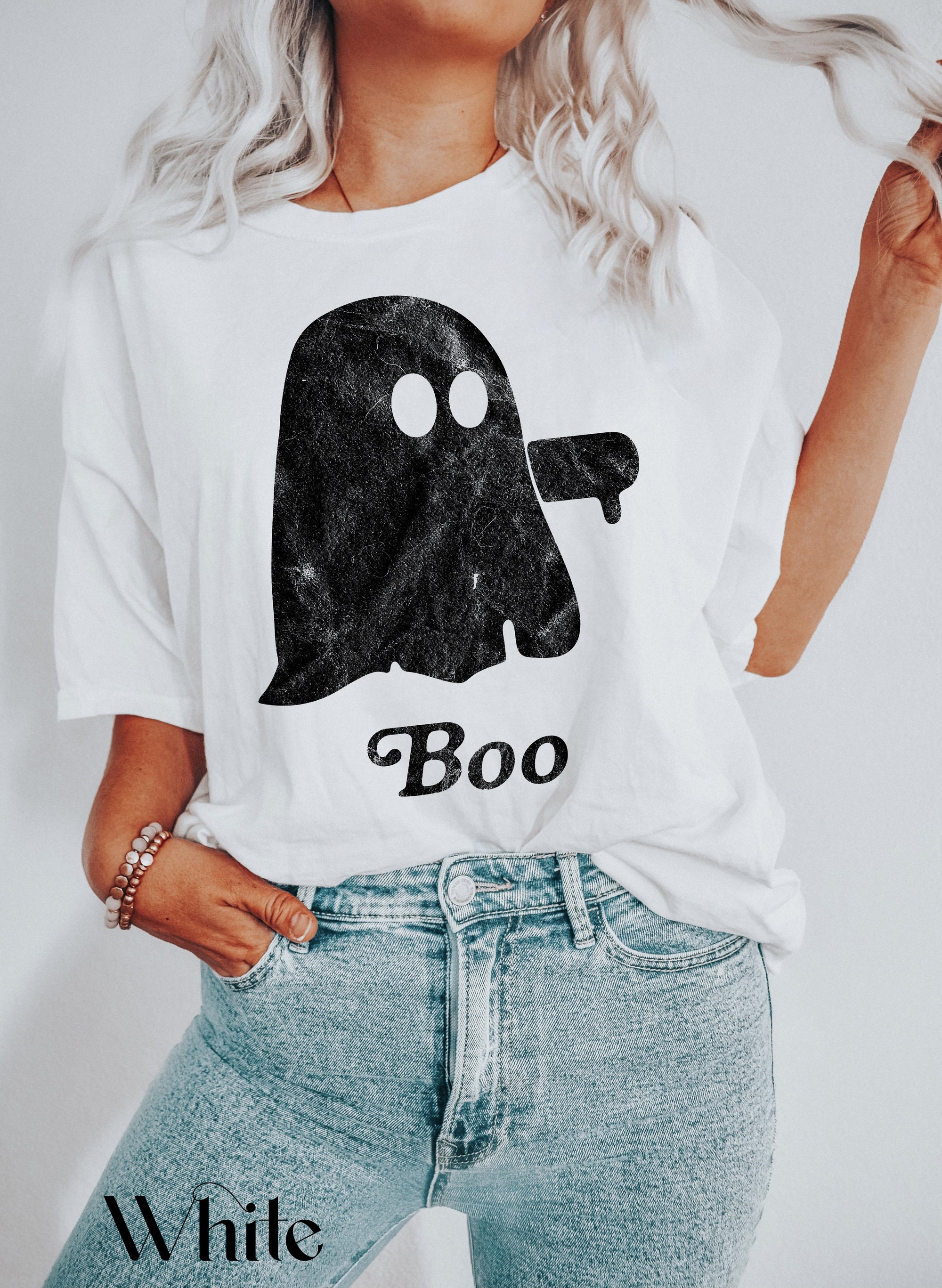 Ghost Boo Tee Spooky Tshirt Ghost Halloween Shirt Comfort - Etsy