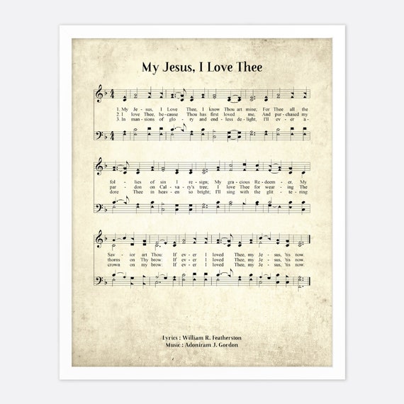 My Jesus I Love Thee Vintage Hymn Wall Art Print Biblical Etsy