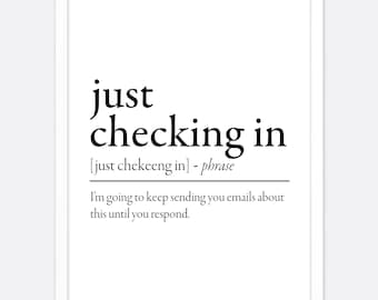 Just Checking In - Etsy