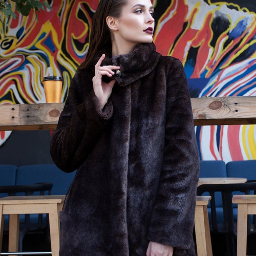 Luxury Faux Fur Coat Chinchilla Diamond. Exclusive Eco Furs - Etsy
