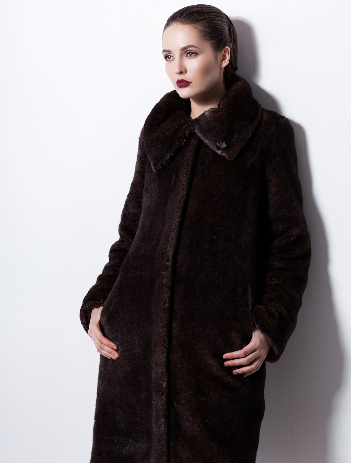 Luxury Faux Fur Coat Mink Cappuccino. Exclusive Eco Furs by - Etsy
