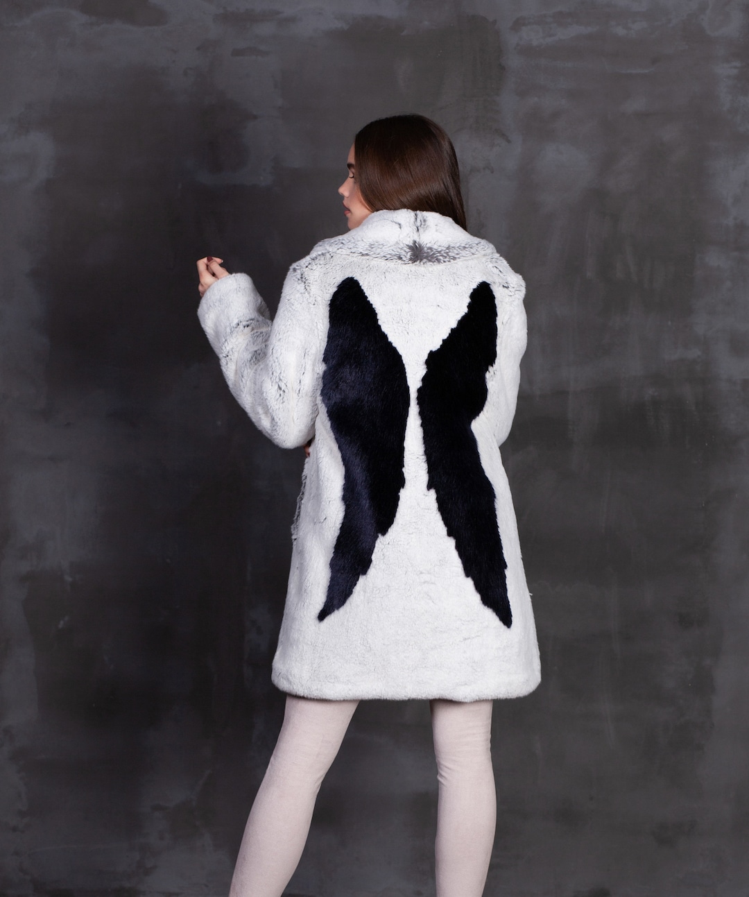 Luxury Faux Fur Coat Chinchilla Diamond. Exclusive Eco Furs by Tissavel ...