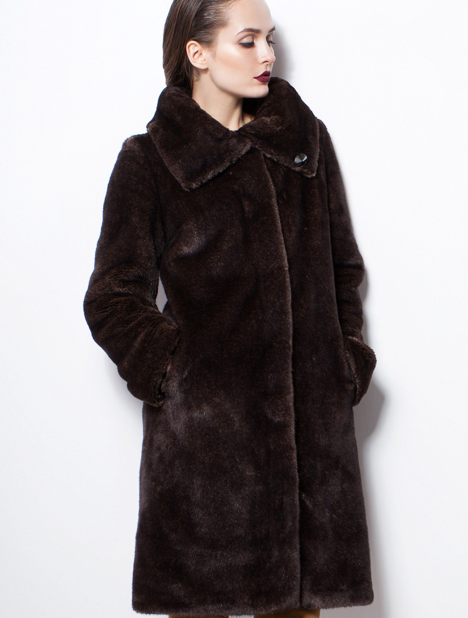 Luxury Faux Fur Coat Mink Cappuccino. Exclusive Eco Furs by - Etsy
